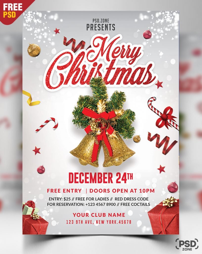 Merry Christmas Flyer Free PSD – PSD Zone