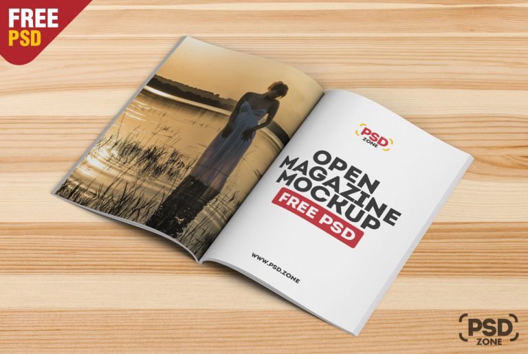 Open Magazine Mockup Free PSD – PSD Zone