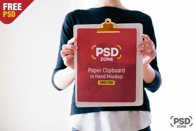Paper Clipboard in Hand Mockup PSD – PSD Zone