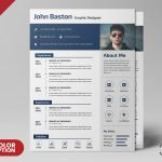 A4 Size Designer Resume PSD Template - PSD Zone
