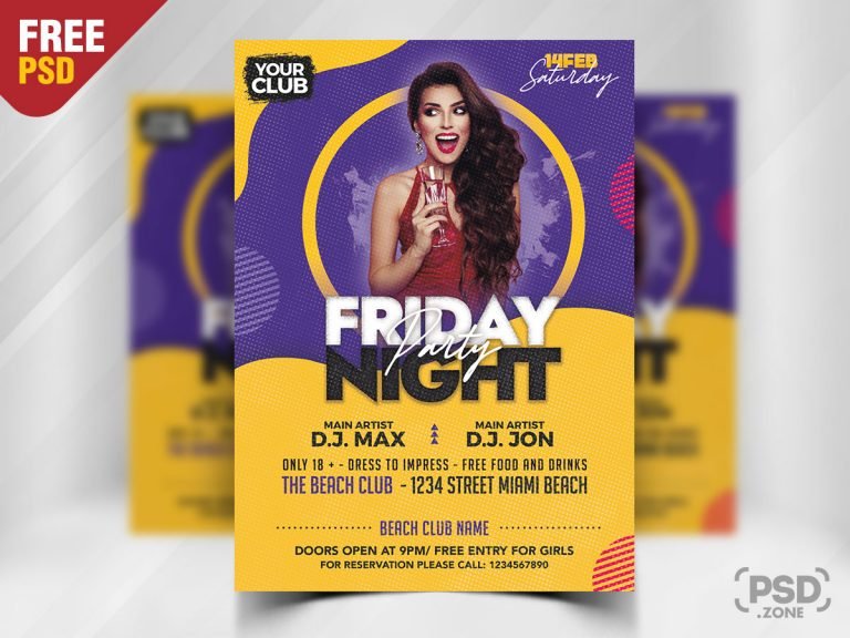 Awesome Party Flyer PSD Template – PSD Zone