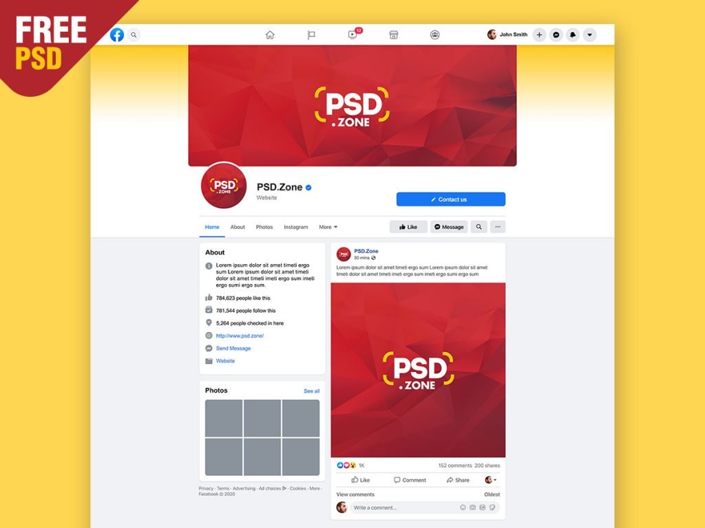 Facebook Brand Page Mockup 2020 PSD – PSD Zone