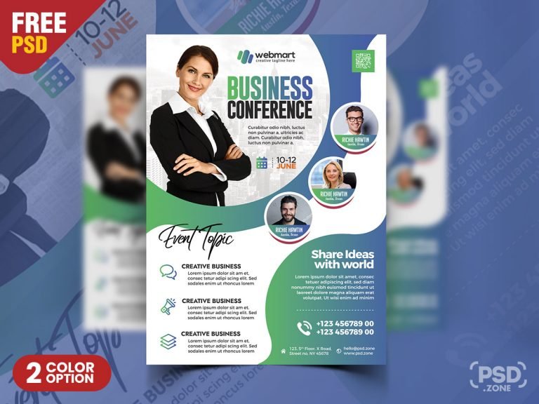 Business Conference Designer Flyer PSD Template – PSD Zone