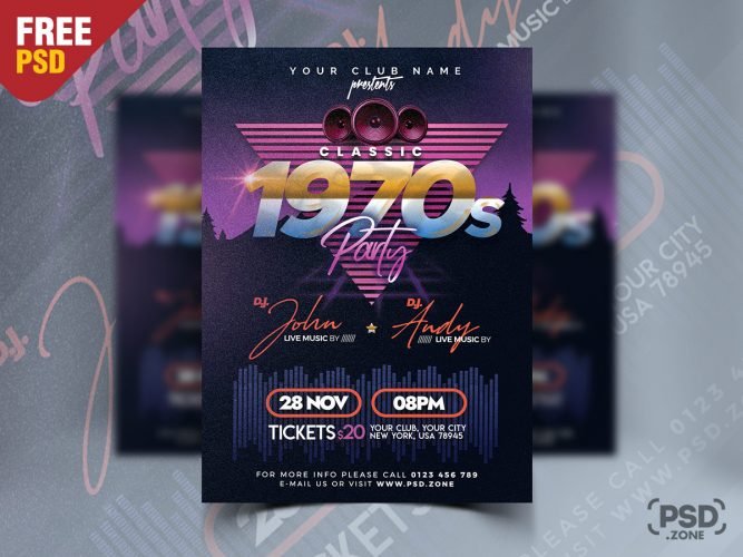 Classic Retro Style Party Flyer PSD – PSD Zone