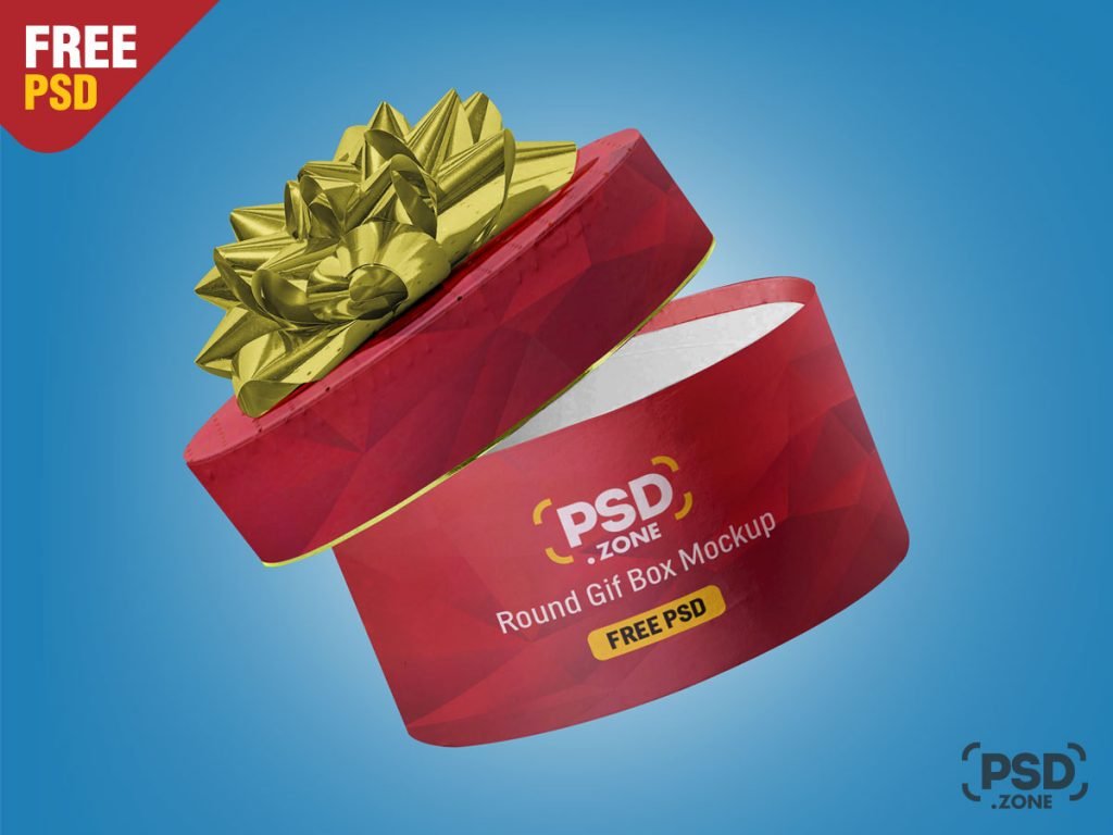 Round Gift Box Mockup PSD – PSD Zone