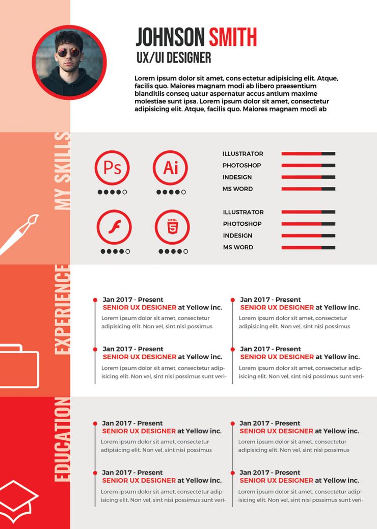 A4 Size Beautiful and Designer Resume PSD Template - PSD Zone A4 Size Beautiful and Designer Resume PSD Template - PSD Zone