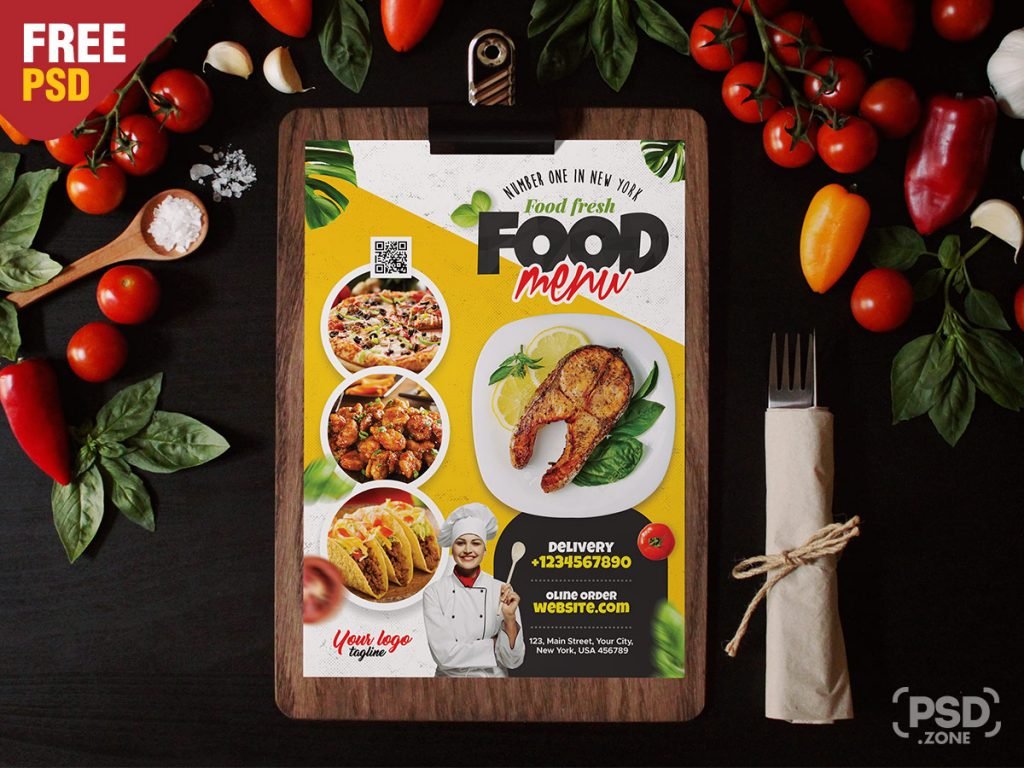 A4 Size Restaurant Food Menu PSD Template – PSD Zone