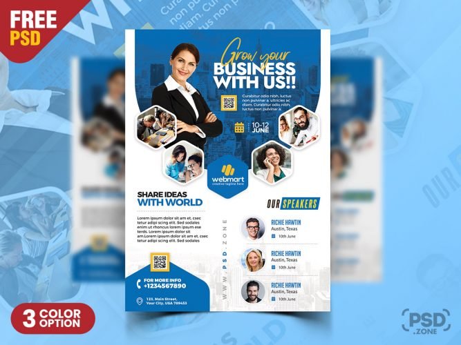 Modern Business Event Seminar Flyer PSD – PSD Zone