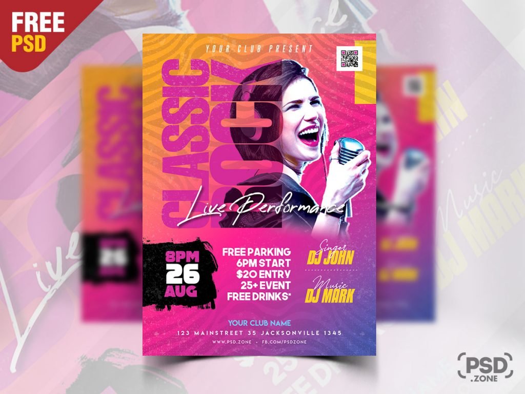 Designer Classic Rock Music Event Flyer PSD – PSD Zone