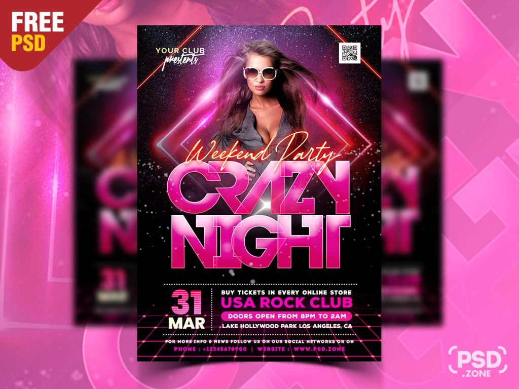 Weekend Night Party Flyer PSD Template – PSD Zone