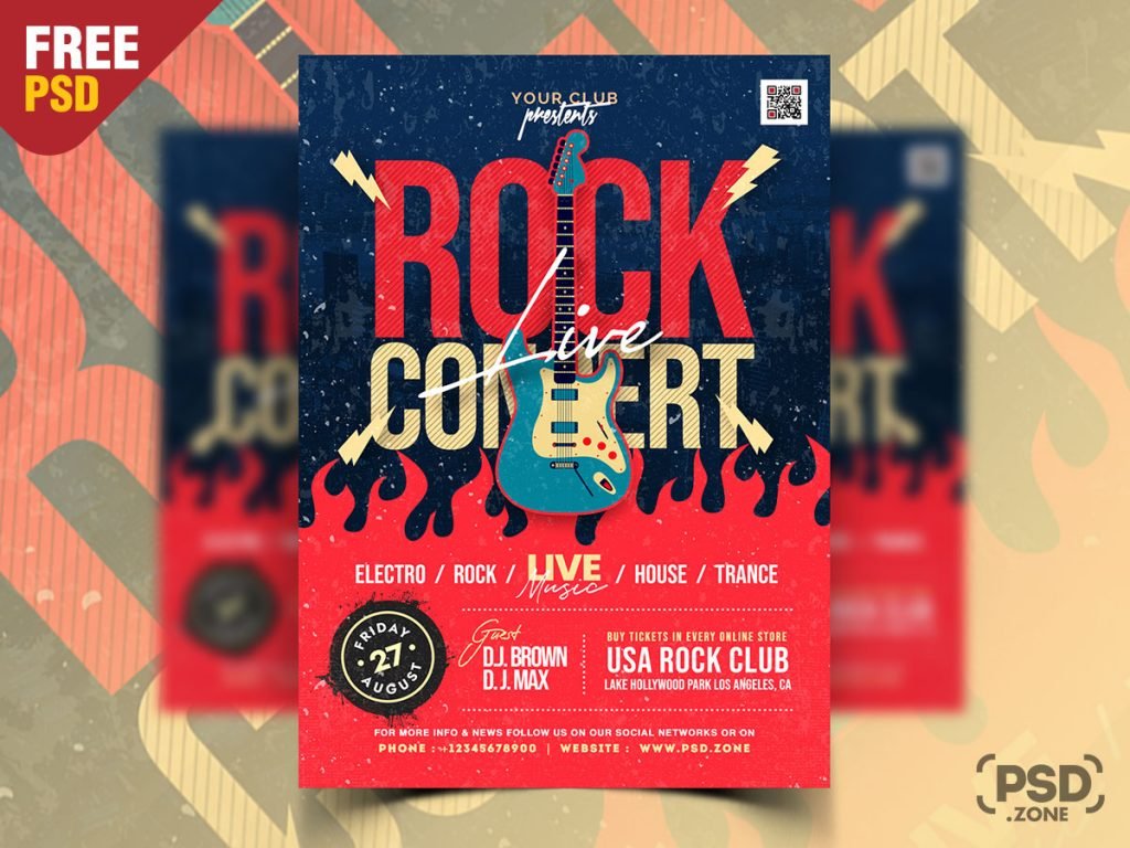 Live Rock Concert Event Flyer PSD – PSD Zone