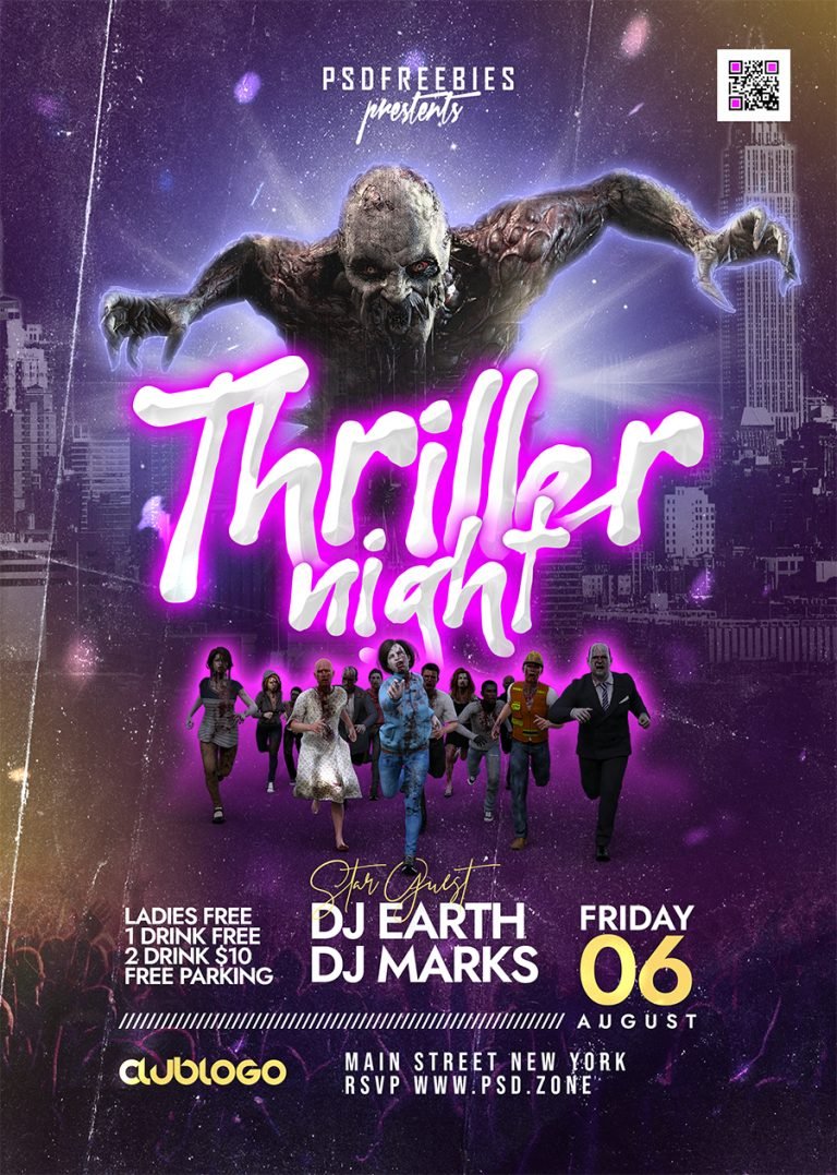 Thriller Night Party Flyer PSD – PSD Zone