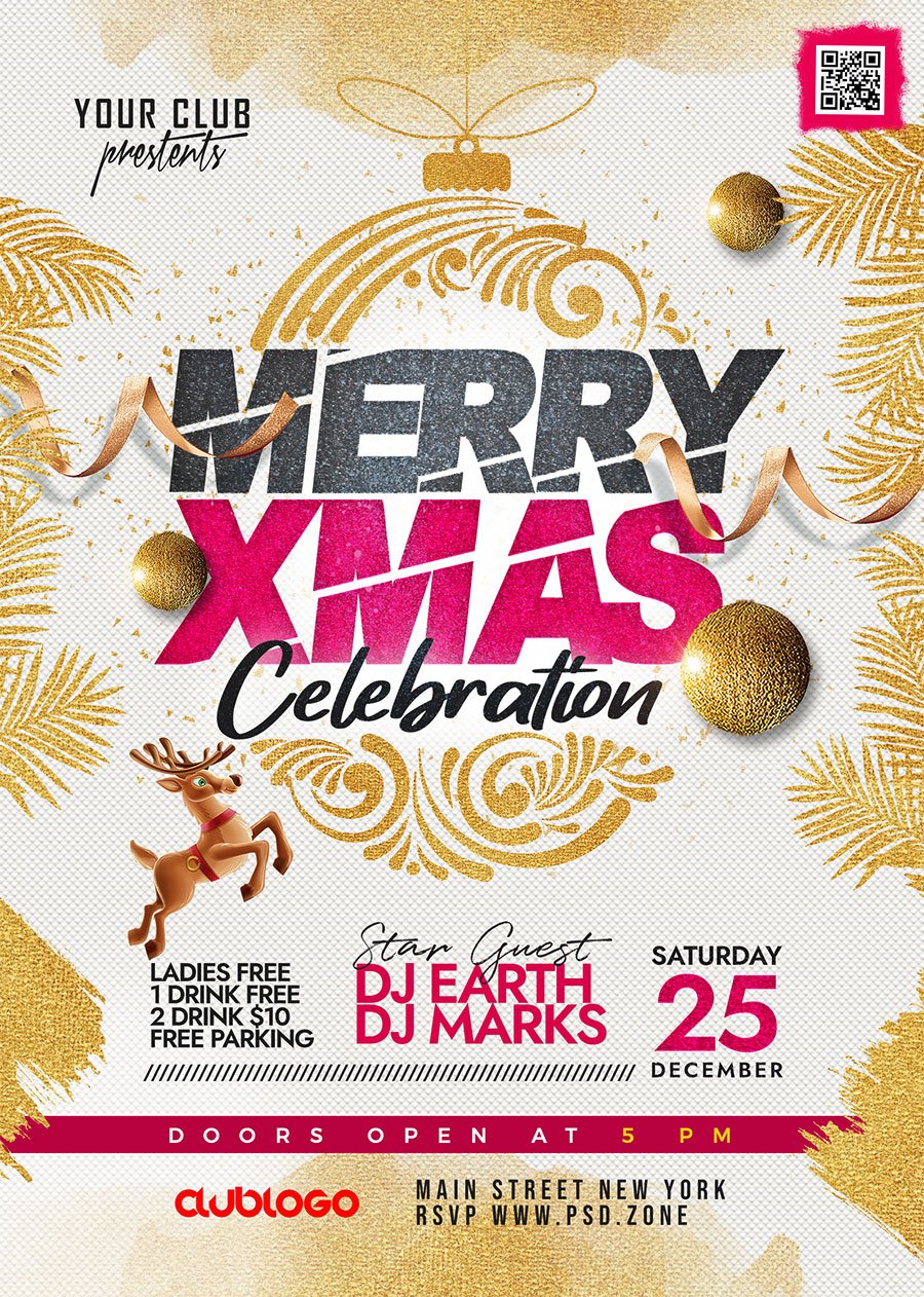 Merry Xmas Party Event Flyer PSD – PSD Zone