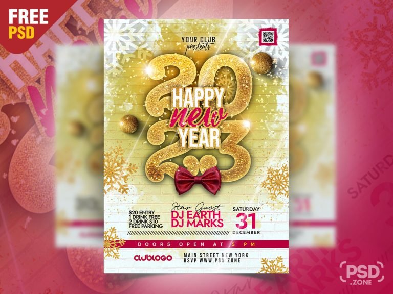 New Year 2023 Party Flyer PSD – PSD Zone