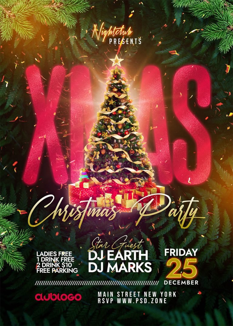 Merry Christmas Celebration Flyer PSD Template – PSD Zone