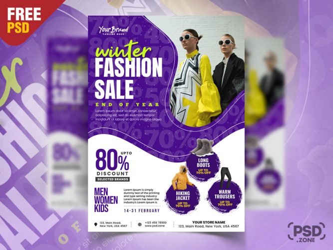 Winter Fashion Sale Flyer Design PSD – PSD Zone