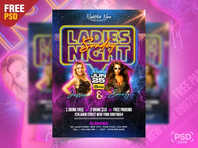 Weekend Ladies Night Club Party Flyer PSD – PSD Zone