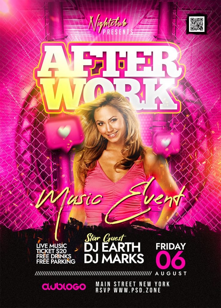 Weekend After Work Party Flyer PSD Template - PSD Zone