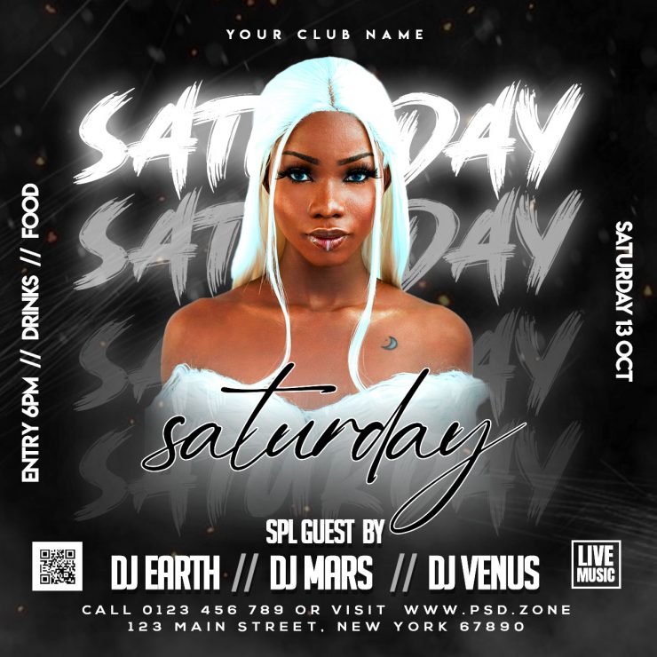 Saturday Special Club Party Social Media Post PSD – PSD Zone