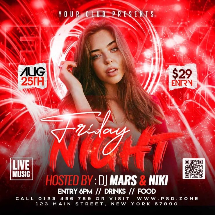 Friday Night Party Social Media Post PSD – PSD Zone