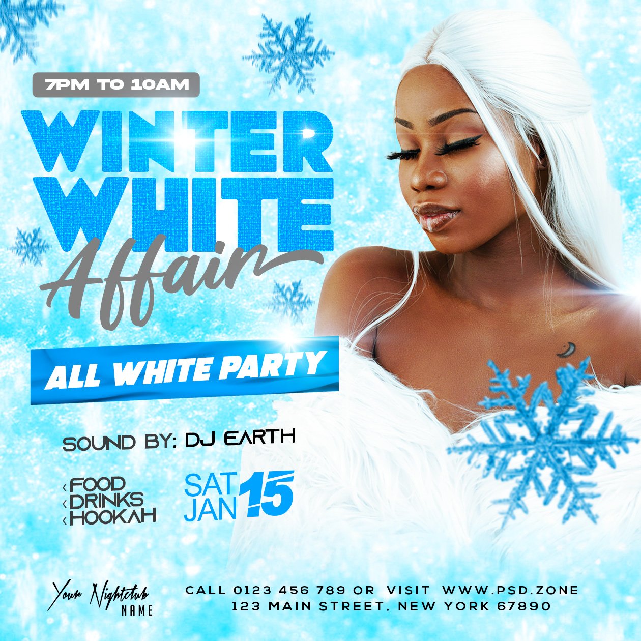 Winter white all white party social media post PSD – PSD Zone