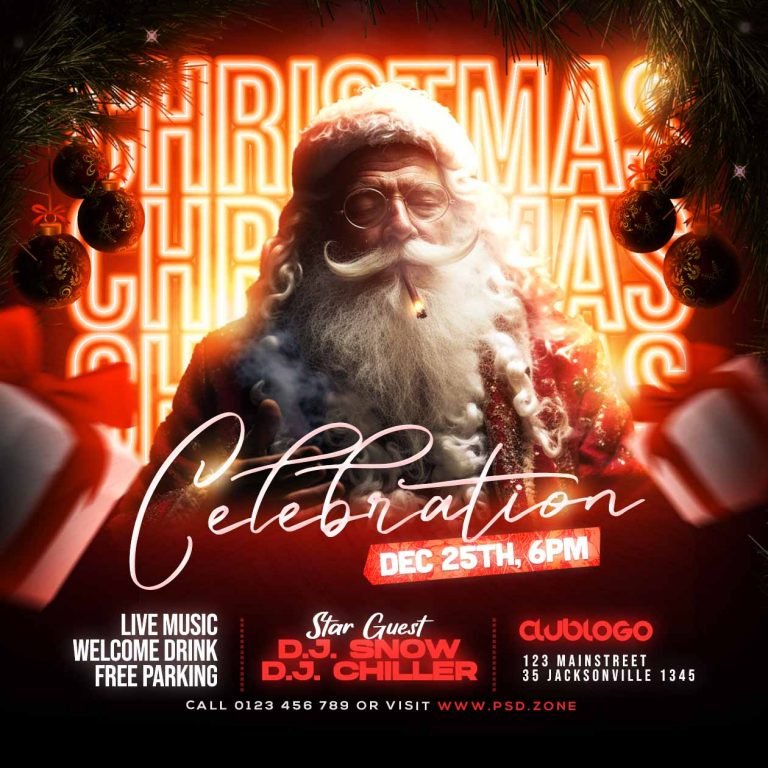Christmas celebration instagram post PSD – PSD Zone