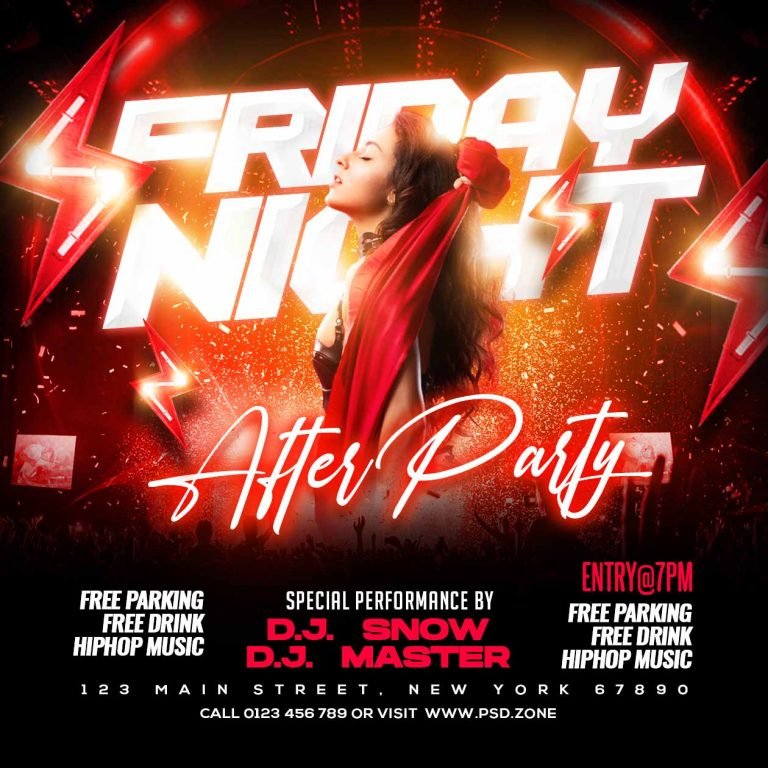 Friday night after party instagram post PSD - PSD Zone