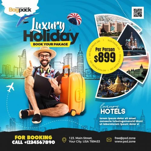 Luxury holiday tour advertisement social media post PSD – PSD Zone