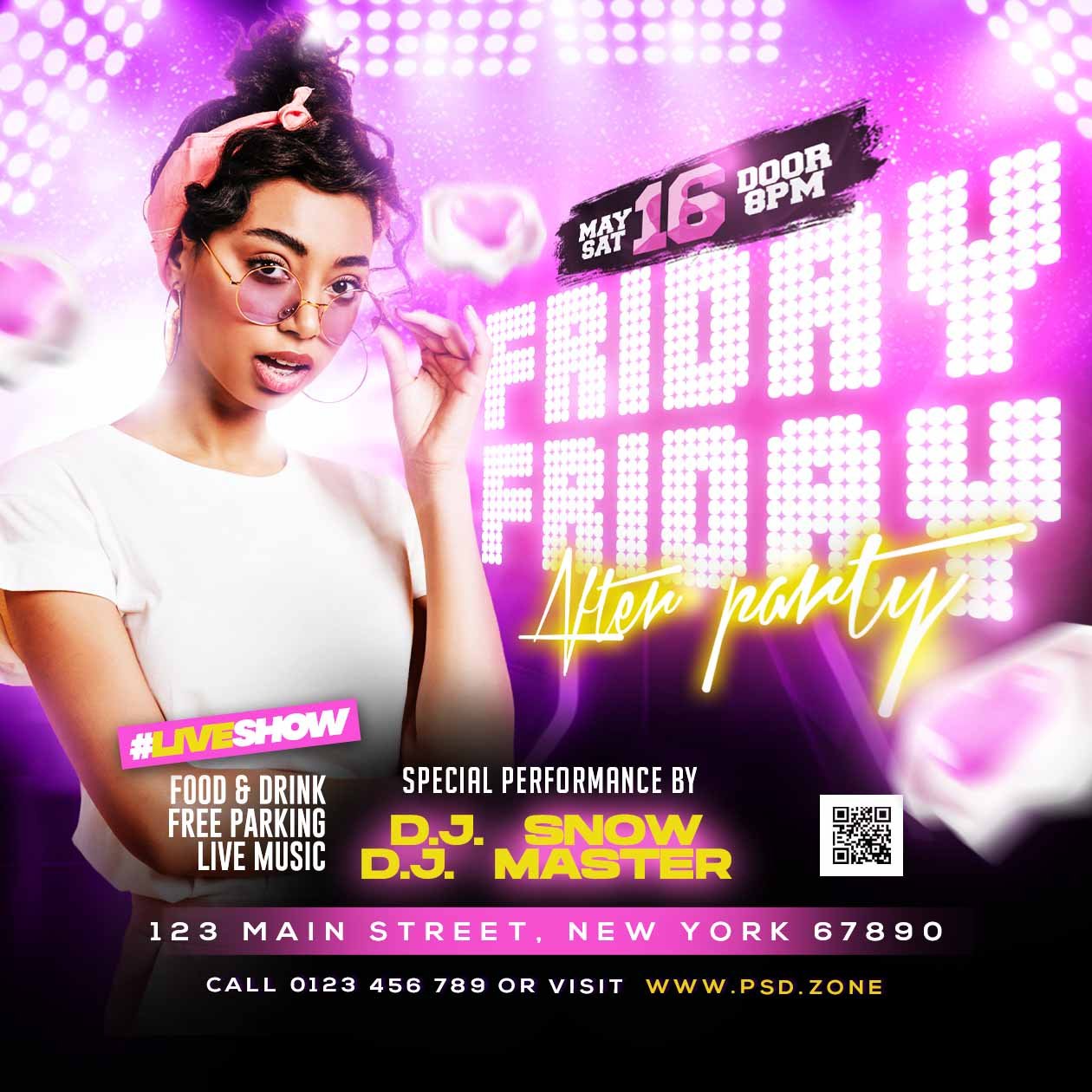 Friday night after party event social media post PSD – PSD Zone