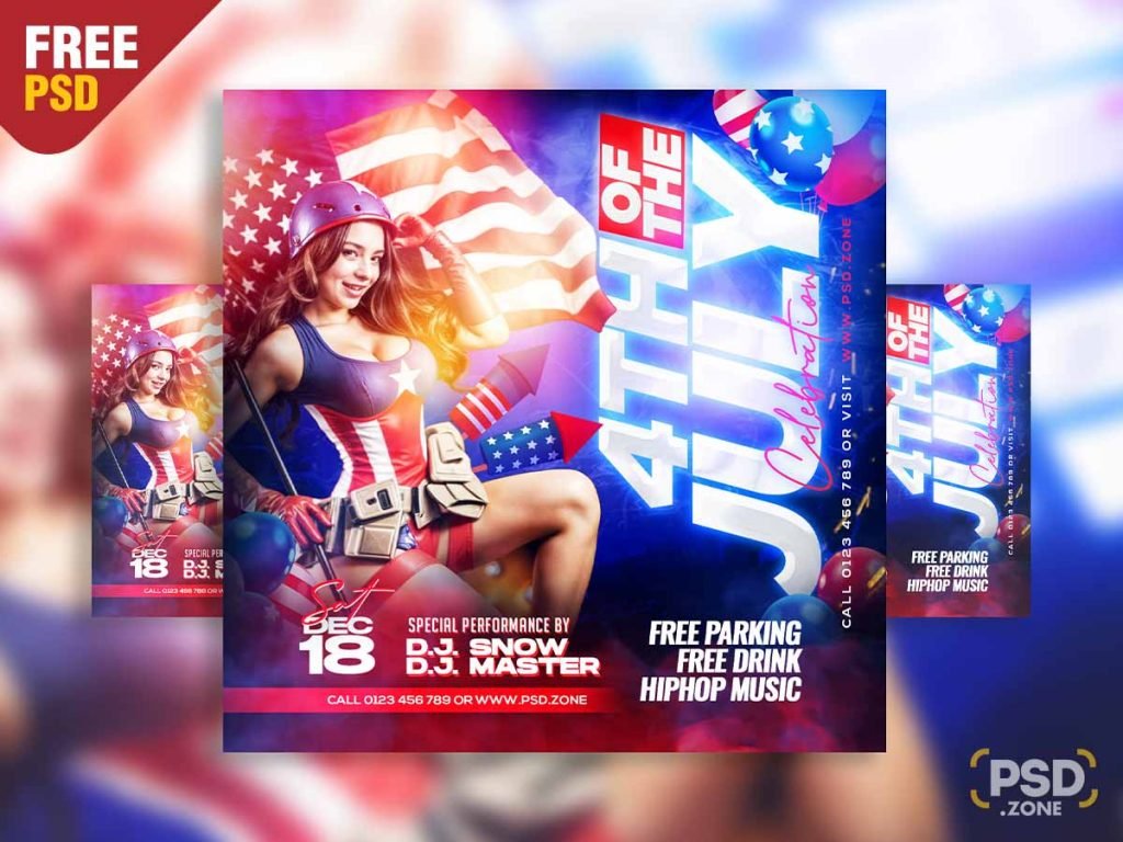 4th of the july celebration social media post PSD – PSD Zone