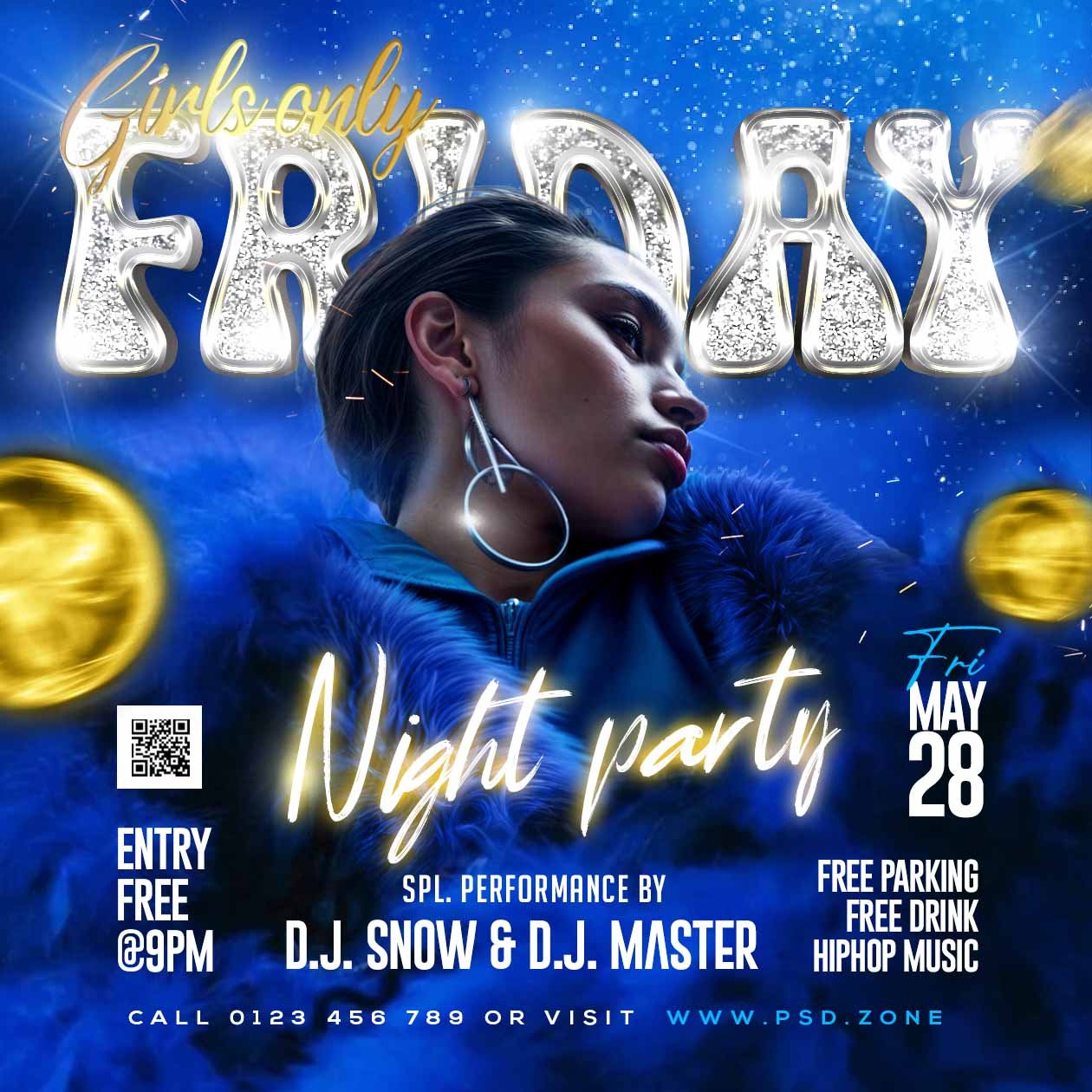 Girls only Friday night party social media post PSD – PSD Zone