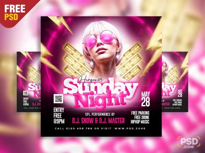 Crazy Night Club Party Flyer Design PSD - PSD Zone