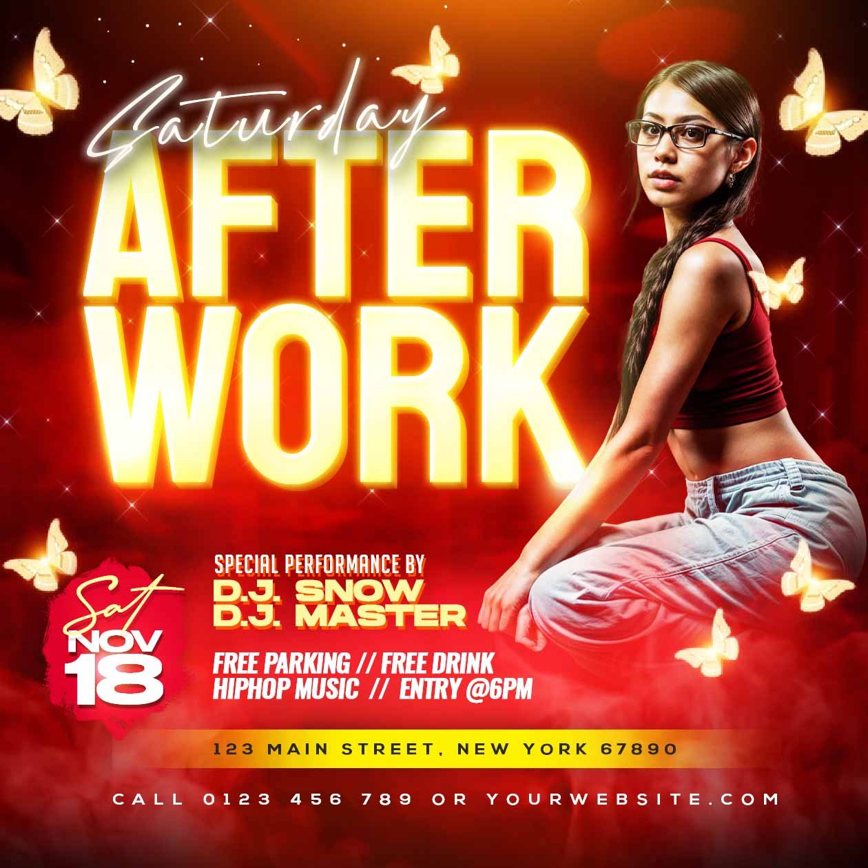 Saturday after work party social media post PSD – PSD Zone